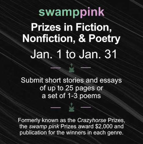 PRIZES IN FICTION, NONFICTION, & POETRY – swamp pink